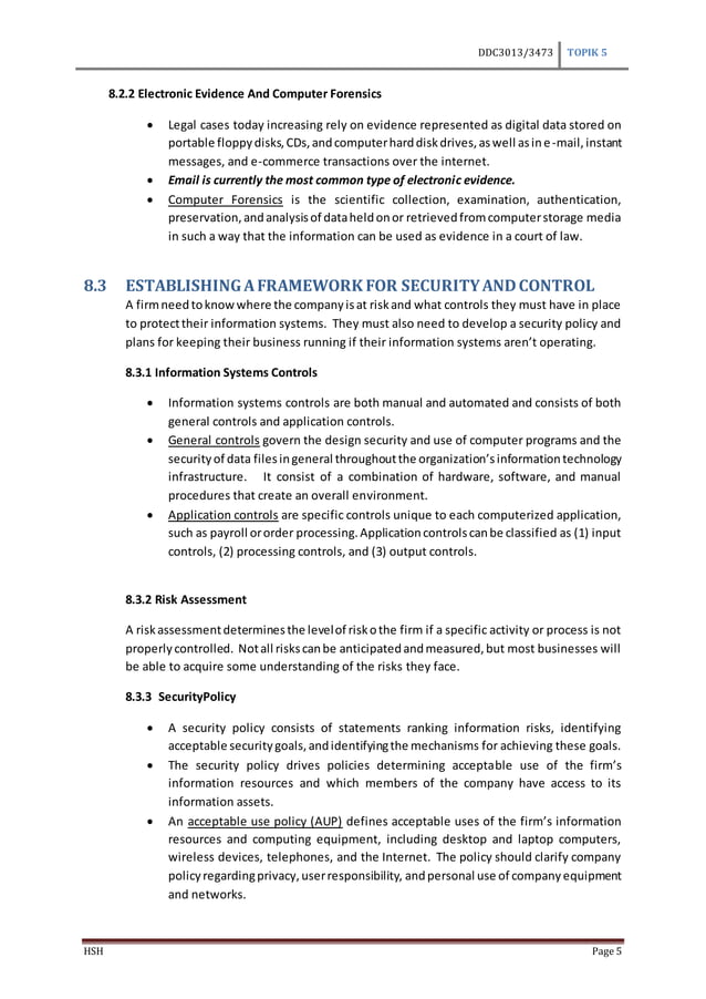 Chapter 8 securing information systems MIS | DOCX | Information and Network Security | Computing