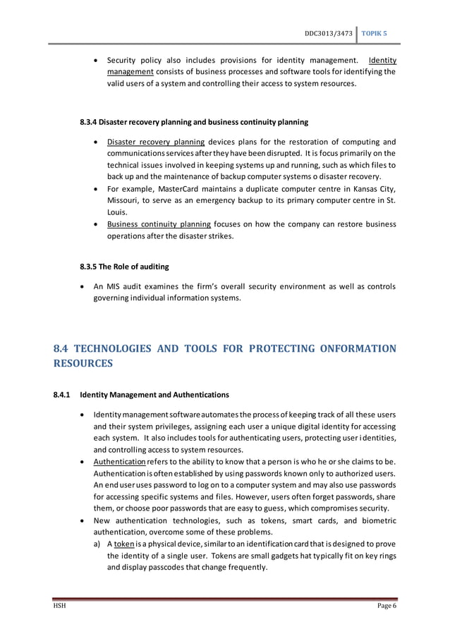 Chapter 8 securing information systems MIS | DOCX | Information and Network Security | Computing