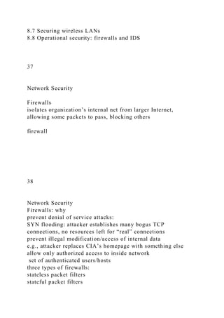 Chapter 8SecurityComputer Networking A Top Down Approach .docx