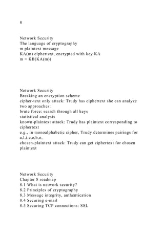 Chapter 8SecurityComputer Networking A Top Down Approach .docx