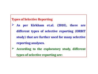Chapter 8 selective reporting.......pptx