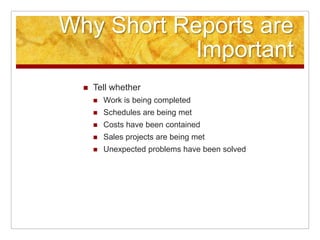 Chapter 8 short reports | PPTX