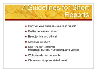 Chapter 8 short reports | PPT
