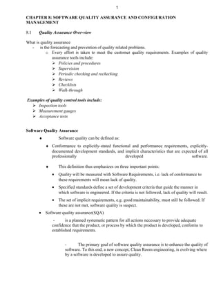 Chapter 8 software quality assurance and configuration audit | PDF
