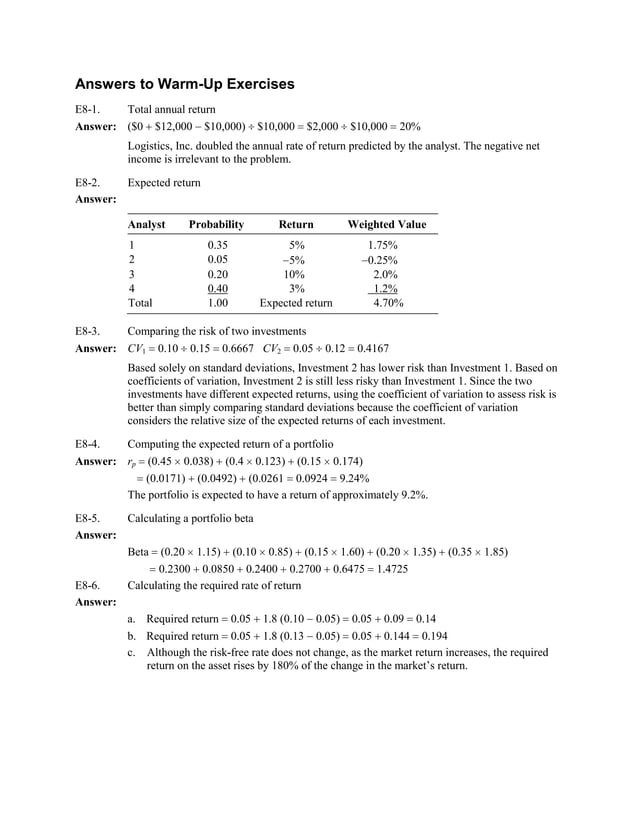 Managerial Finance By Gitman Chapter 8 solutions | PDF