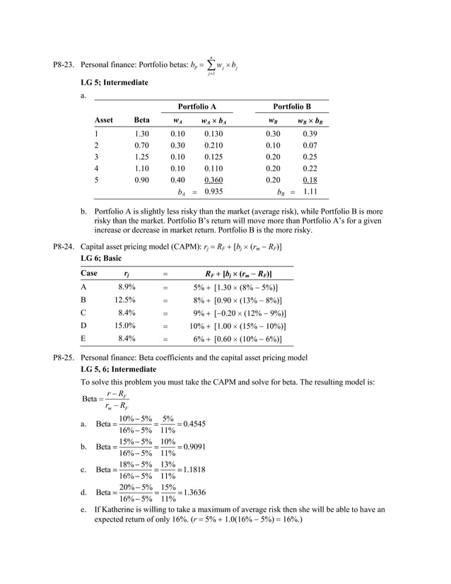Managerial Finance By Gitman Chapter 8 solutions | PDF