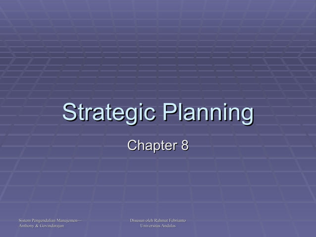 Chapter#8 strategic planning | PPT