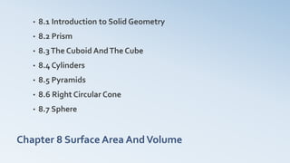 C8: Surface Area and Volume | PPTX