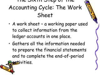Chapter 8 the six column work sheet | PPT