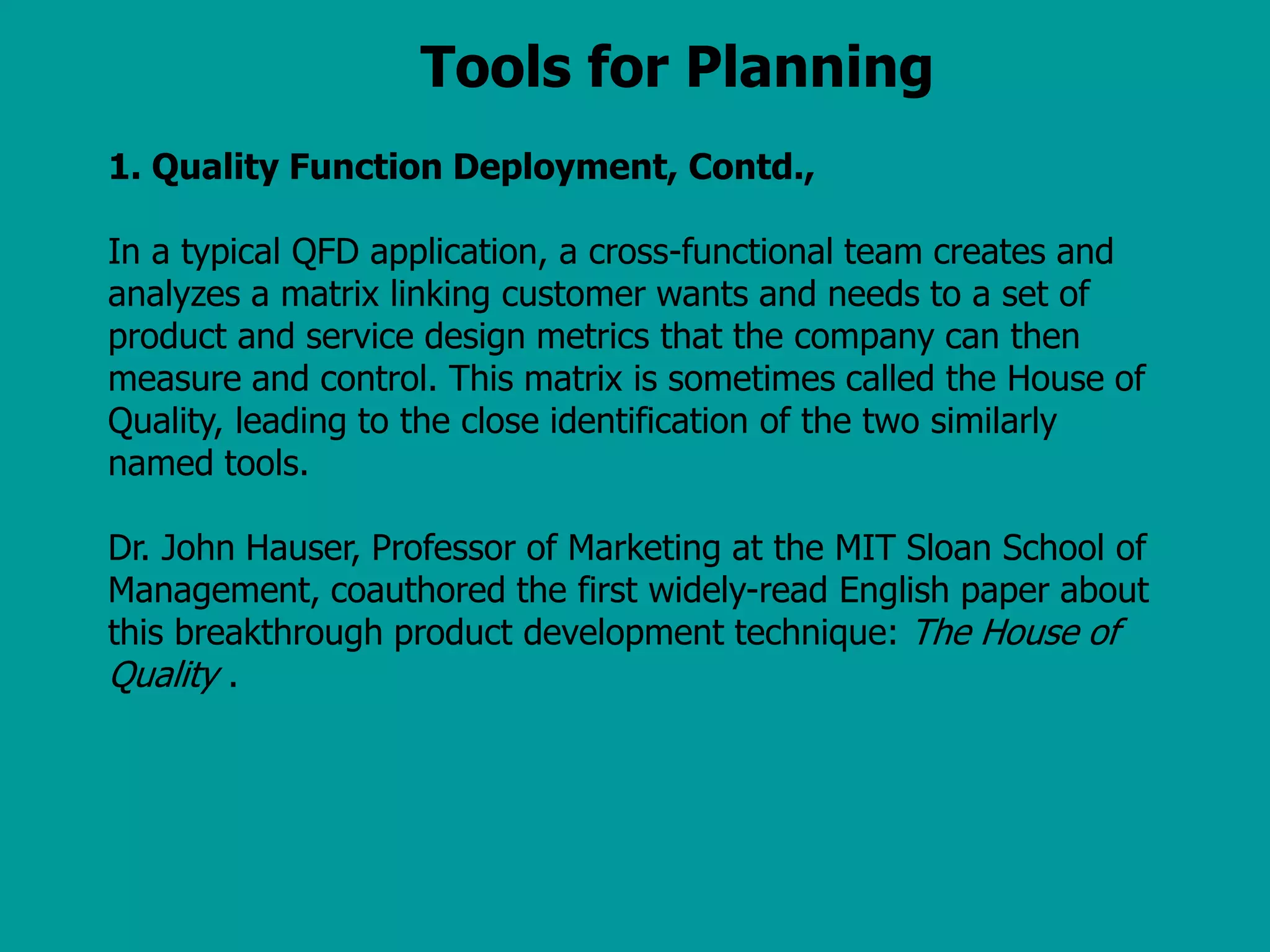Tools and Techniques for Quality Management | PPT