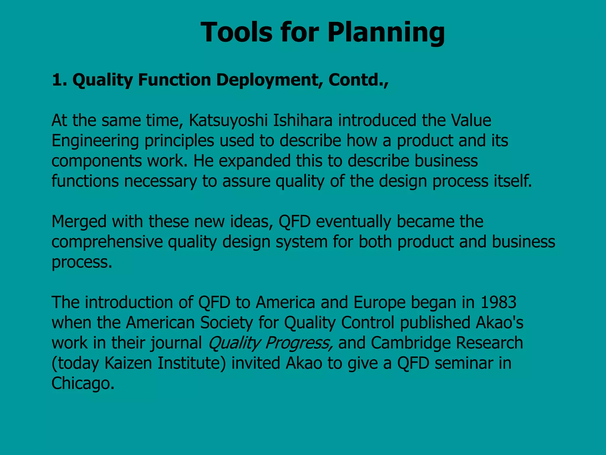 Tools and Techniques for Quality Management | PPT
