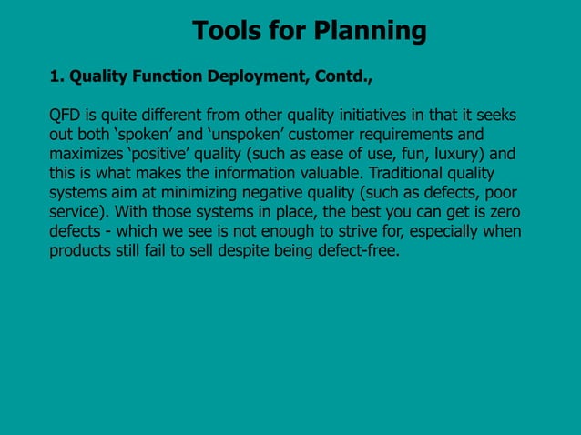 Tools And Techniques For Quality Management Ppt