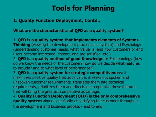 Tools And Techniques For Quality Management Ppt