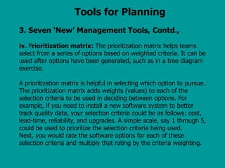 Tools and Techniques for Quality Management | PPT