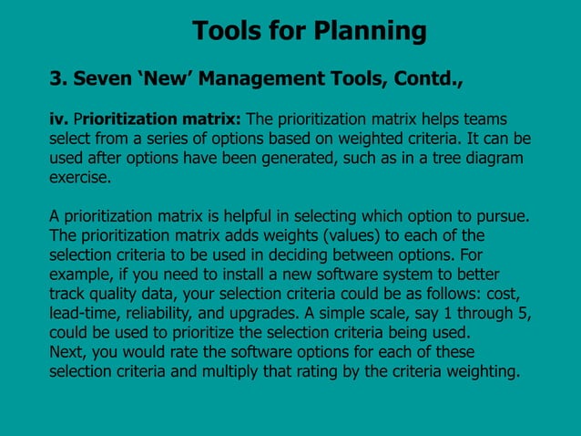 Tools And Techniques For Quality Management Ppt