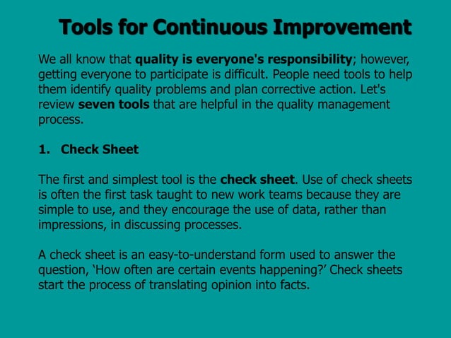 Tools And Techniques For Quality Management Ppt
