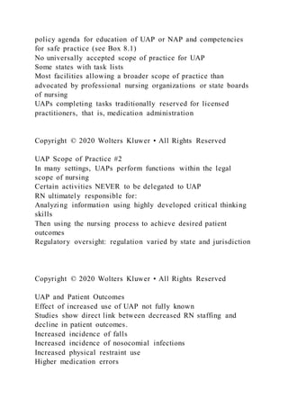 Chapter 8 Unlicensed Assistive Personnel and the Registere | DOCX