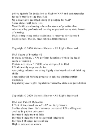 Chapter 8 Unlicensed Assistive Personnel and the Registere.docx