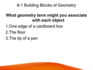 Chapter 8 Geometric Figures Warm Ups | PPT