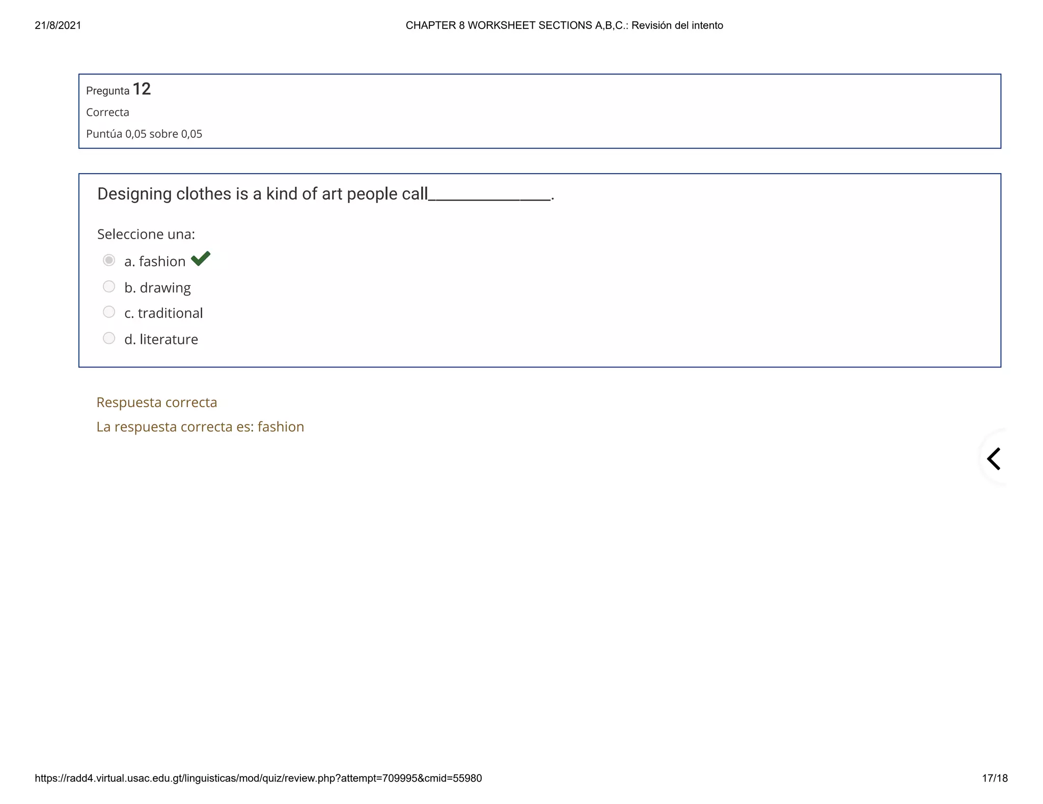 Chapter 8 worksheet sections a,b,c. revisión del intento | PPT