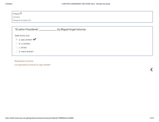 Chapter 8 worksheet sections a,b,c. revisión del intento | PPT