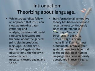 Summary - Transformational-Generative Theory | PPTX