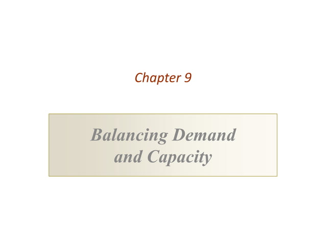 Utsav Mahendra : Balancing Demand and Capacity | PPT