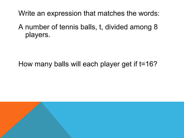 Equations, Expressions, Variables | PPT | Physics | Science