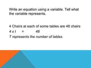 Equations, Expressions, Variables | PPT