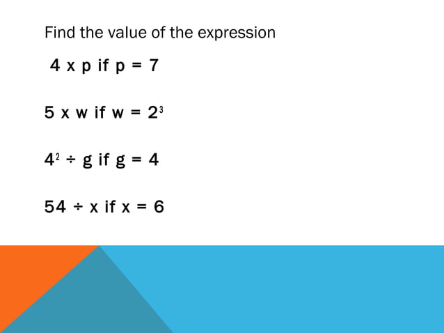 Equations, Expressions, Variables | PPT | Physics | Science