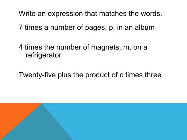 Equations, Expressions, Variables | PPT | Physics | Science