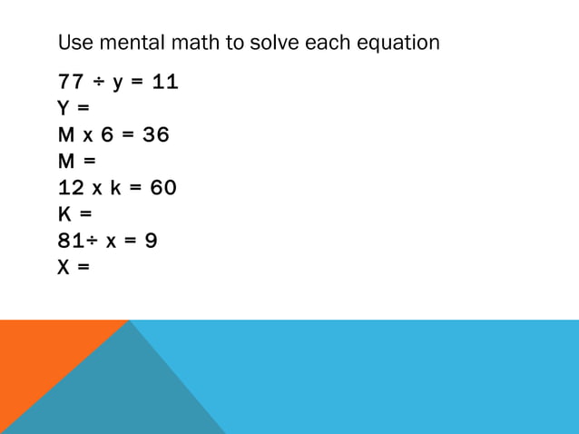 Equations, Expressions, Variables | PPT | Physics | Science