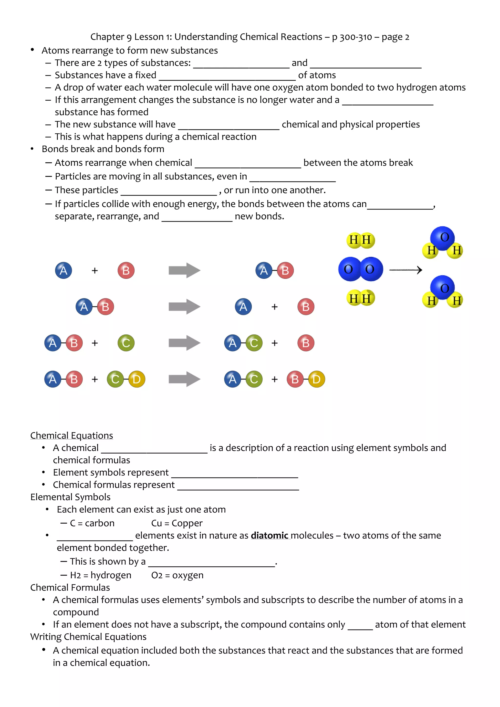 Chapter 9.1: Understanding Chemical Reactions | PDF