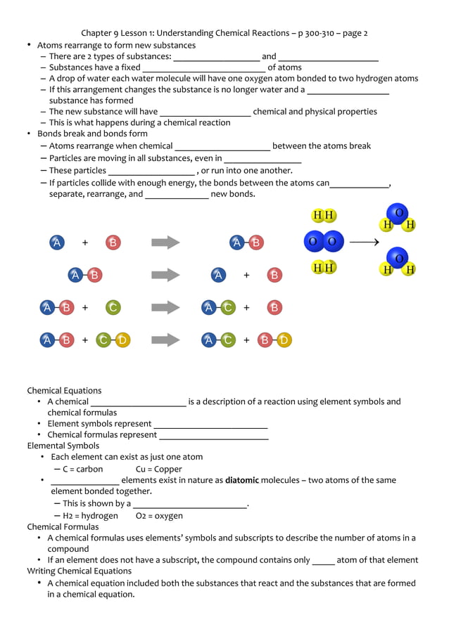 Chapter 9.1: Understanding Chemical Reactions | PDF