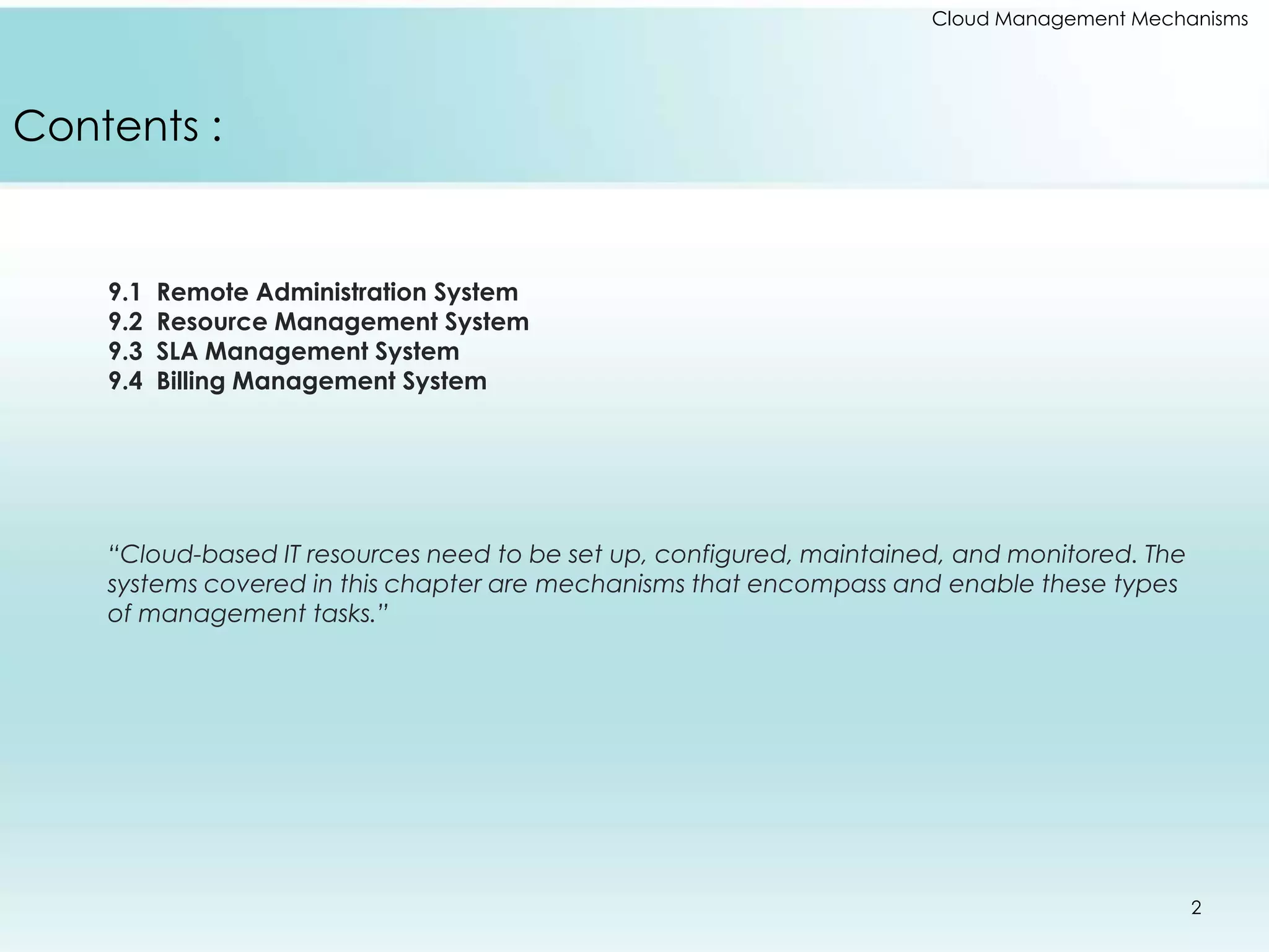 Cloud Management Mechanisms | PPTX
