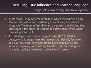 Second-Language Acquisition (Cross-Linguistic Influence and Learner ...