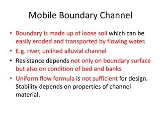 Chapter 9:Uniform flow in mobile boundary channel | PPTX