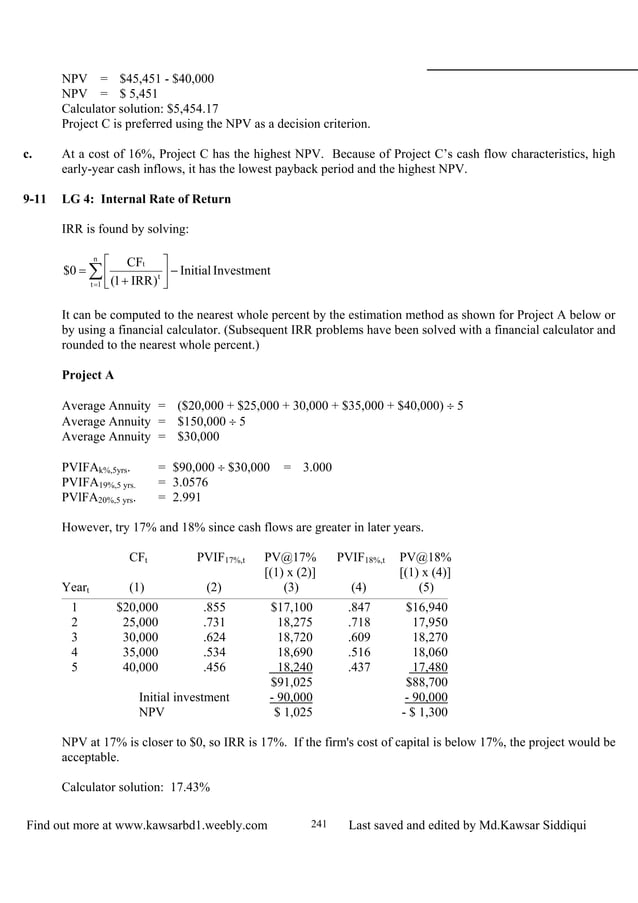 Chapter 9:Capital Budgeting Techniques | PDF | Stocks and Bonds | Personal Investing