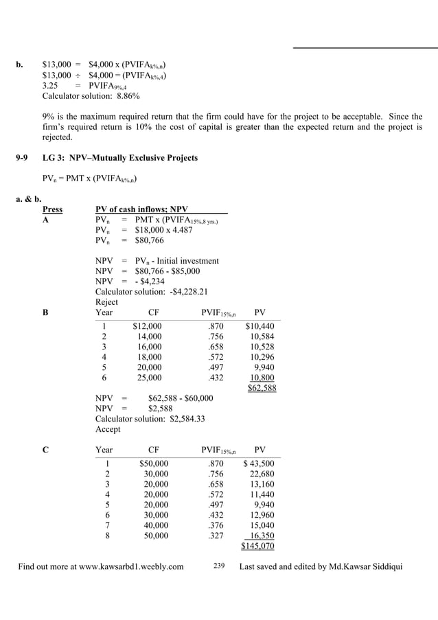 Chapter 9:Capital Budgeting Techniques | PDF | Stocks and Bonds | Personal Investing
