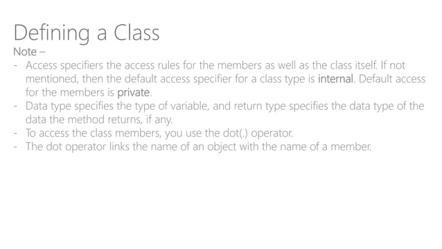 Learn C# Programming - Classes & Inheritance | PPT