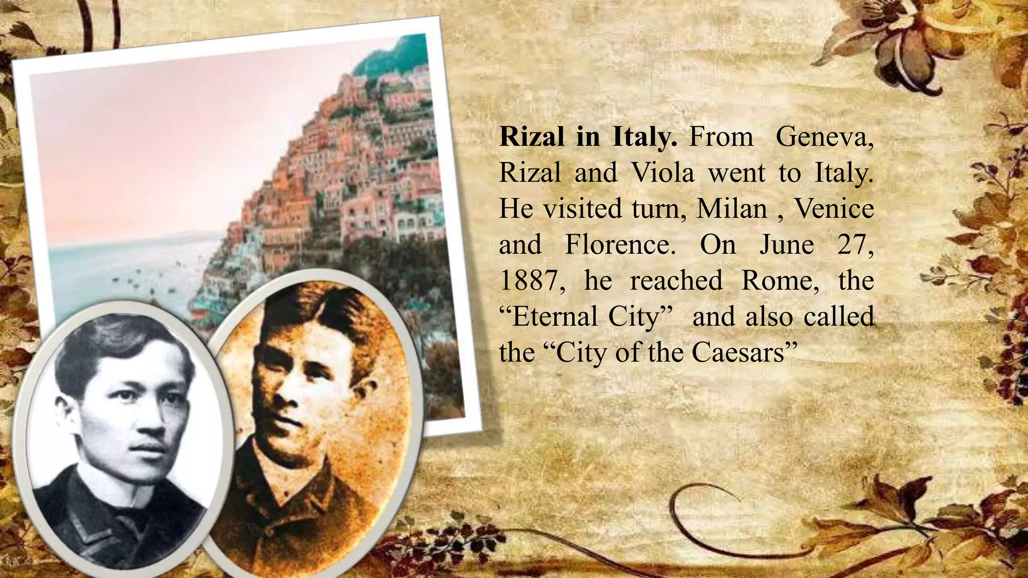 Chapter 9: Rizal's Grand Tour In Europe Tour In Europe With Viola | PPTX