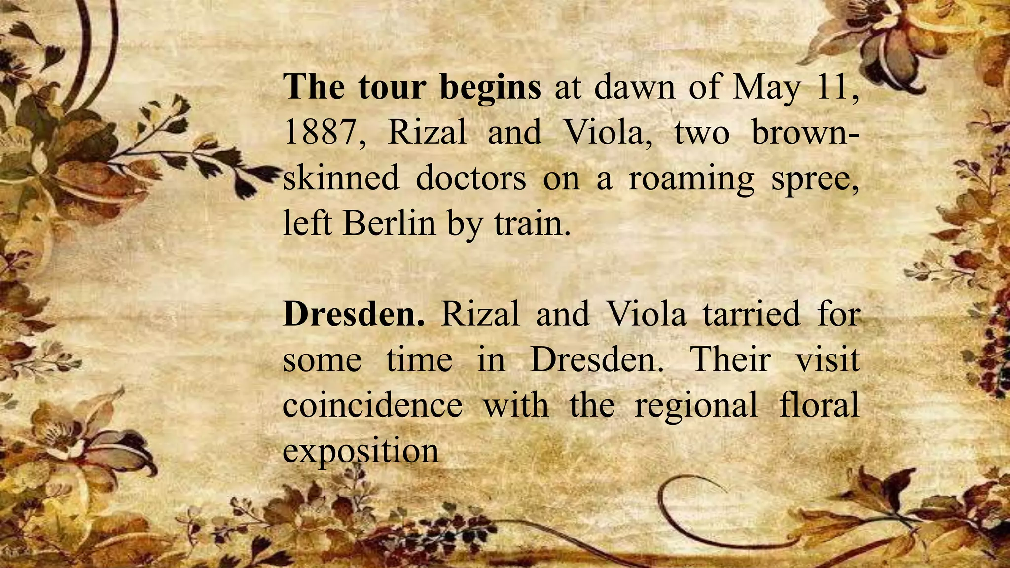 Chapter 9: Rizal's Grand Tour In Europe Tour In Europe With Viola | PPTX