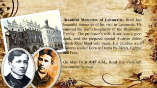 Chapter 9: Rizal's Grand Tour In Europe Tour In Europe With Viola | PPTX