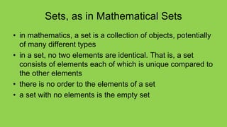 Dictionaries and Sets | PPTX | Programming Languages | Computing
