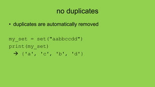 Dictionaries and Sets | PPTX | Programming Languages | Computing