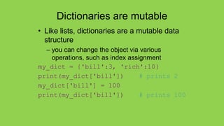 Dictionaries and Sets | PPTX