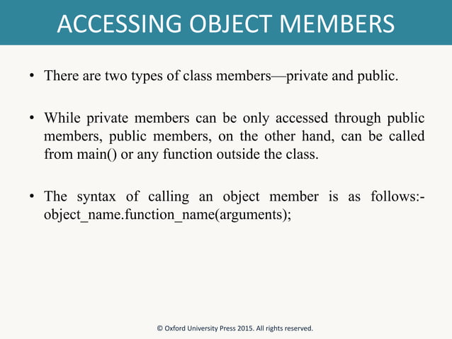 Introduction To C Class And Objects Book Notes Ppt