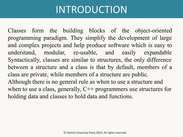 Introduction To C Class And Objects Book Notes Ppt