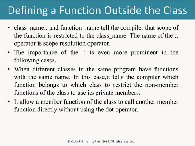 Introduction To C Class And Objects Book Notes Ppt