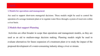 Water Resource Planning & Management Models | PPTX